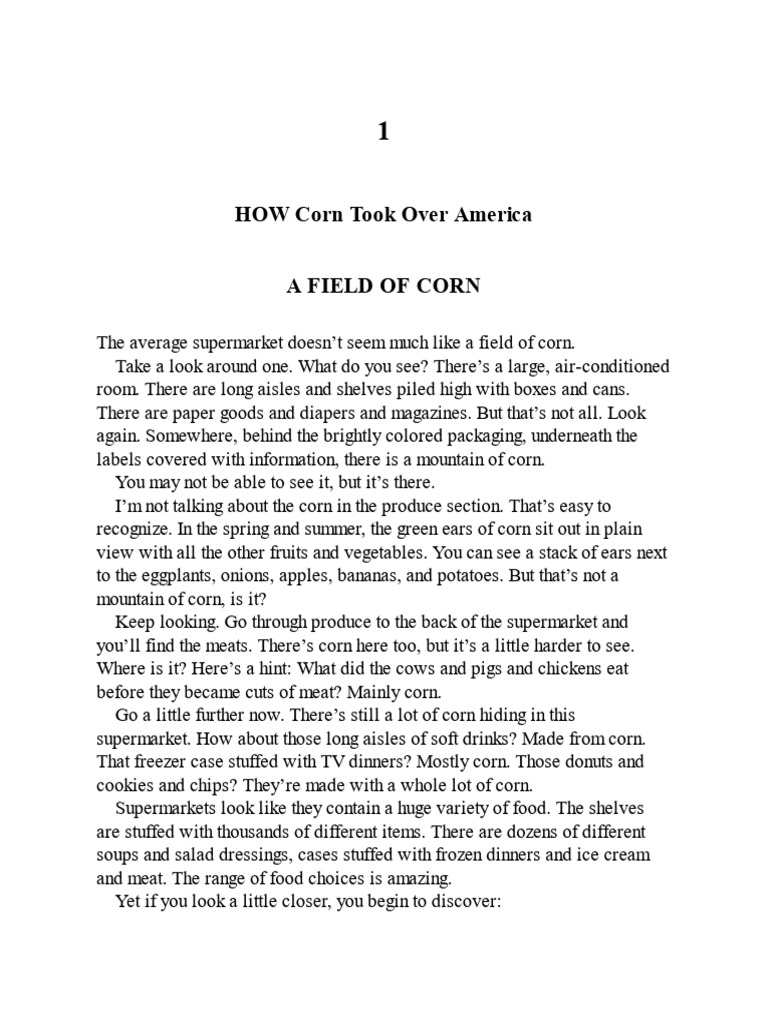 The Omnivores Dilemma The Secrets Pages - 25 35 | PDF | Maize | Foods