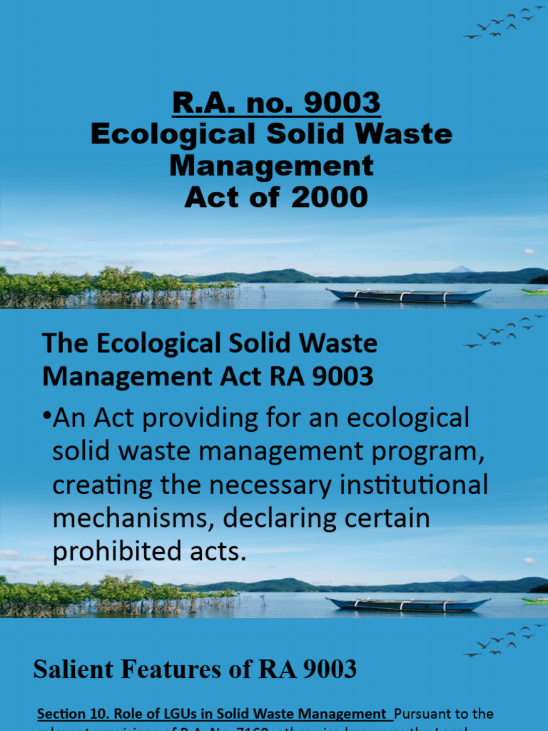 RA 9003: Solid Waste Management Overview | PDF | Waste Management ...