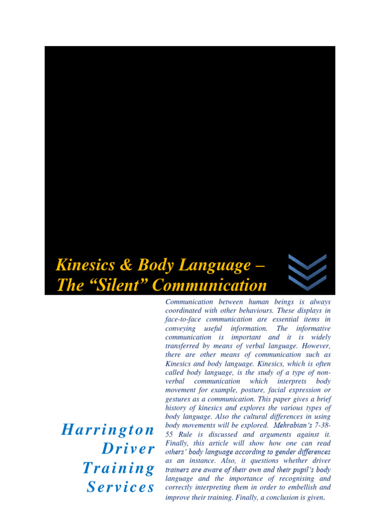 Kinesics and Body Language The Silent Communication | PDF | Nonverbal ...
