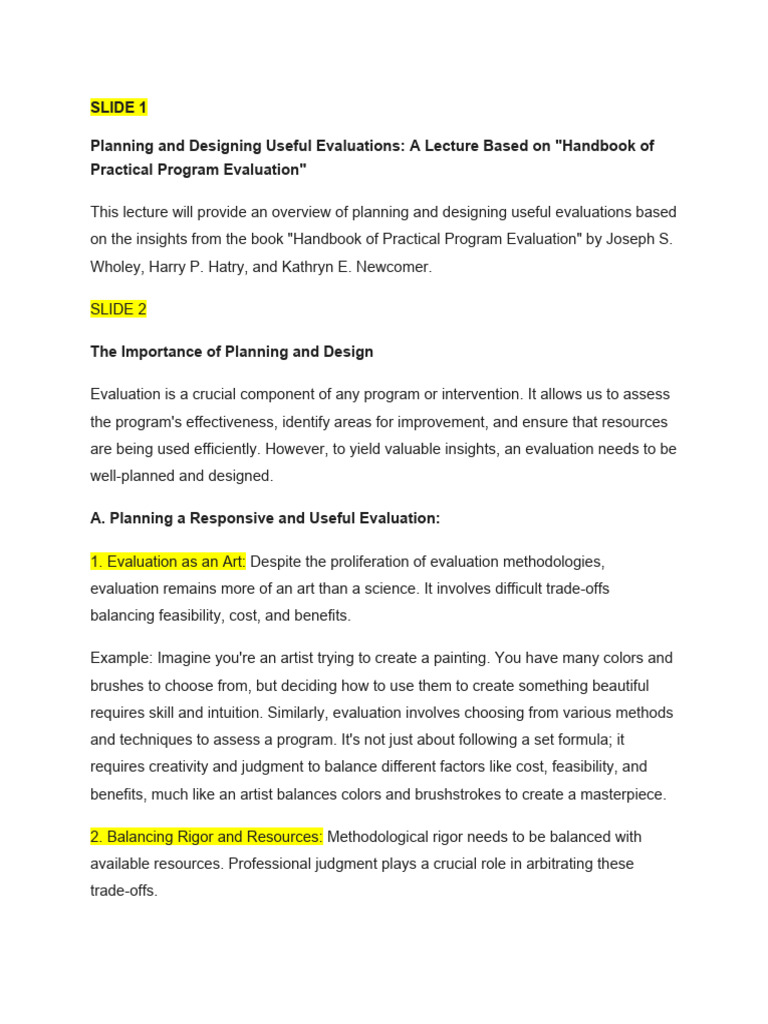 Planning and Designing Useful Evaluations | PDF | Evaluation | Program ...