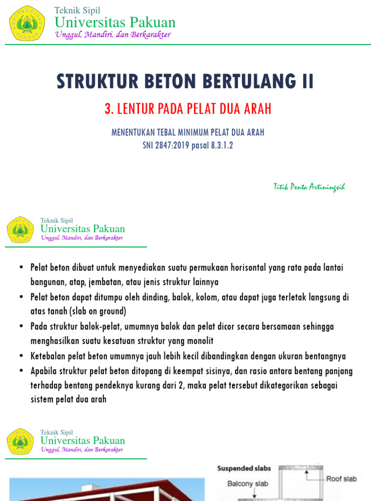 SBB2-TM10 - Tebal Minimum Pelat 2 Arah | PDF