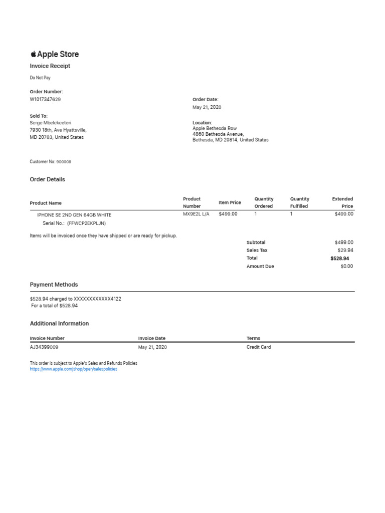 IPHONE SE 2ND GEN NA 64GB WHITE ORIGINAL | PDF