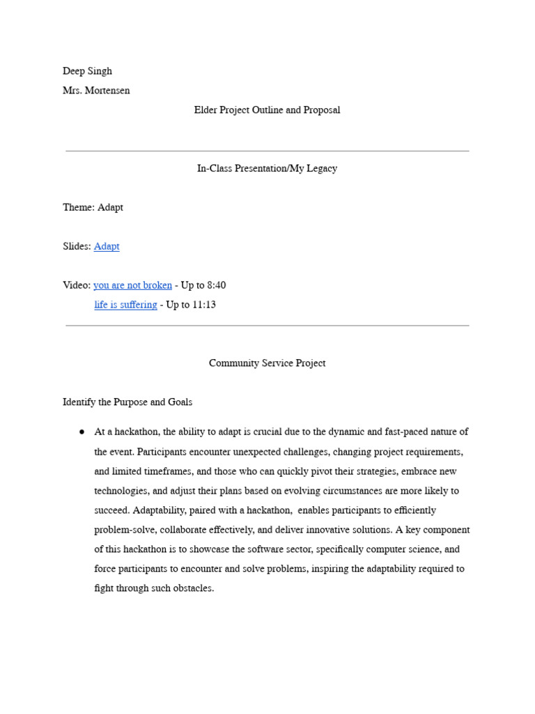 Elder Project Proposal | PDF | Internet | Websites
