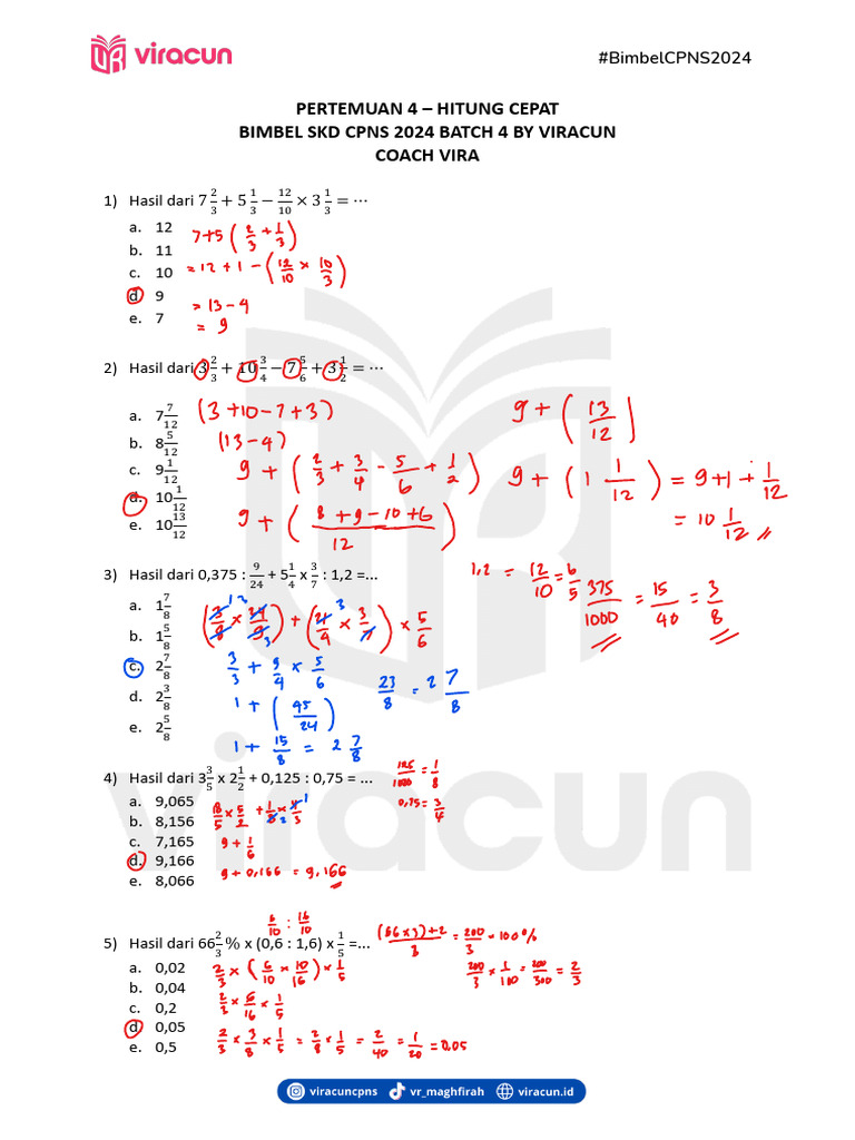 Latihan Live Hitung Cepat - SKD B4 | PDF