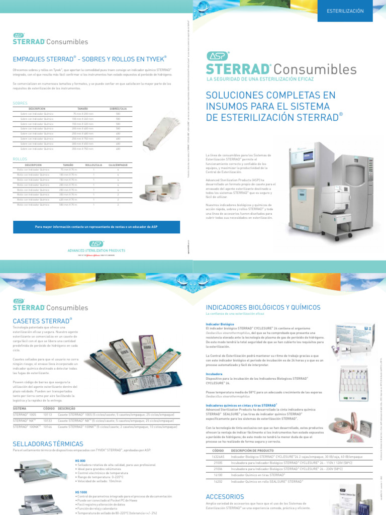 Folleto de Consumibles Sterrad | PDF | Esterilización (Microbiología)