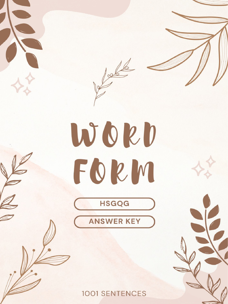 (Answer Key) 1001 Nec Word Form | PDF (Answer Key) 1001 Nec Word Form | PDF