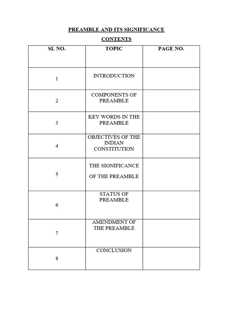 PREAMBLE AND ITS SIGNIFICANCE OF INDIAN CONSTITUTION | PDF | Justice ...
