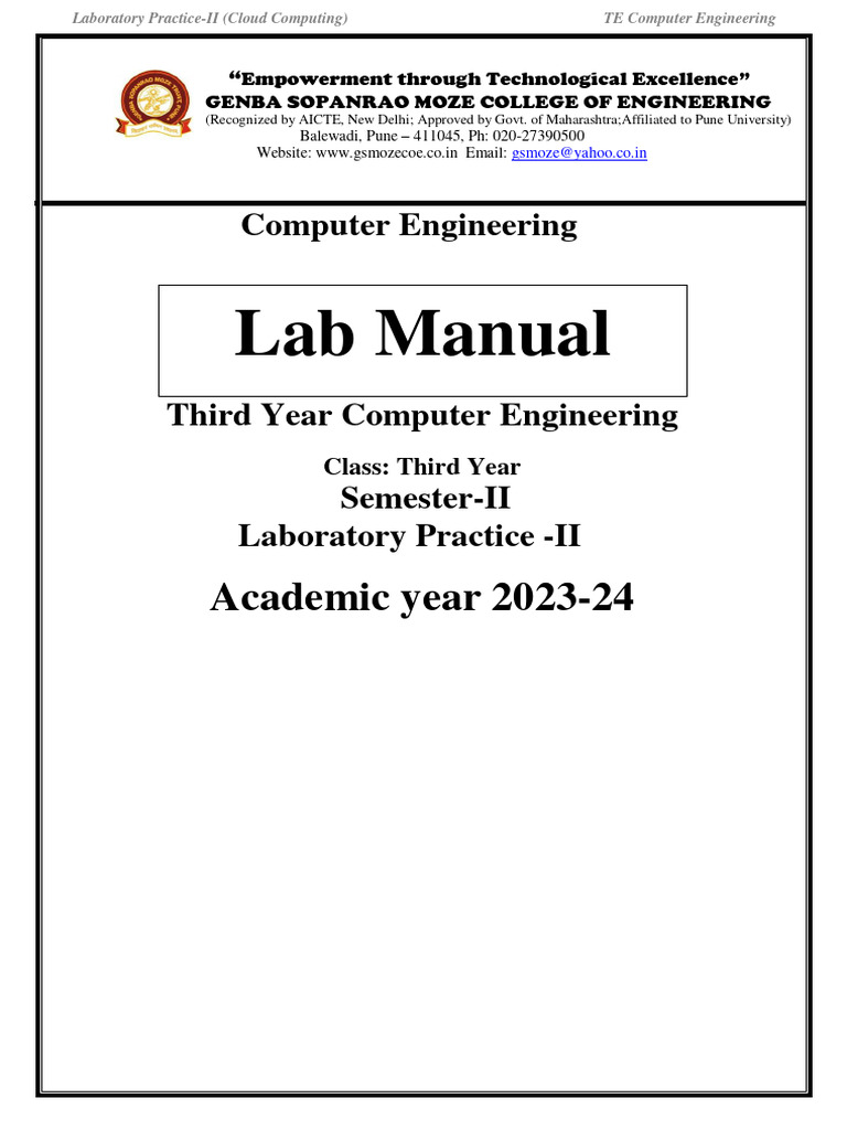 LP II Lab Manual Cloud Computing | PDF | Cloud Computing | Software As A Service