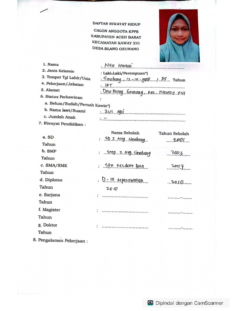 SRT Riwayat HDP Nita Kpps | PDF