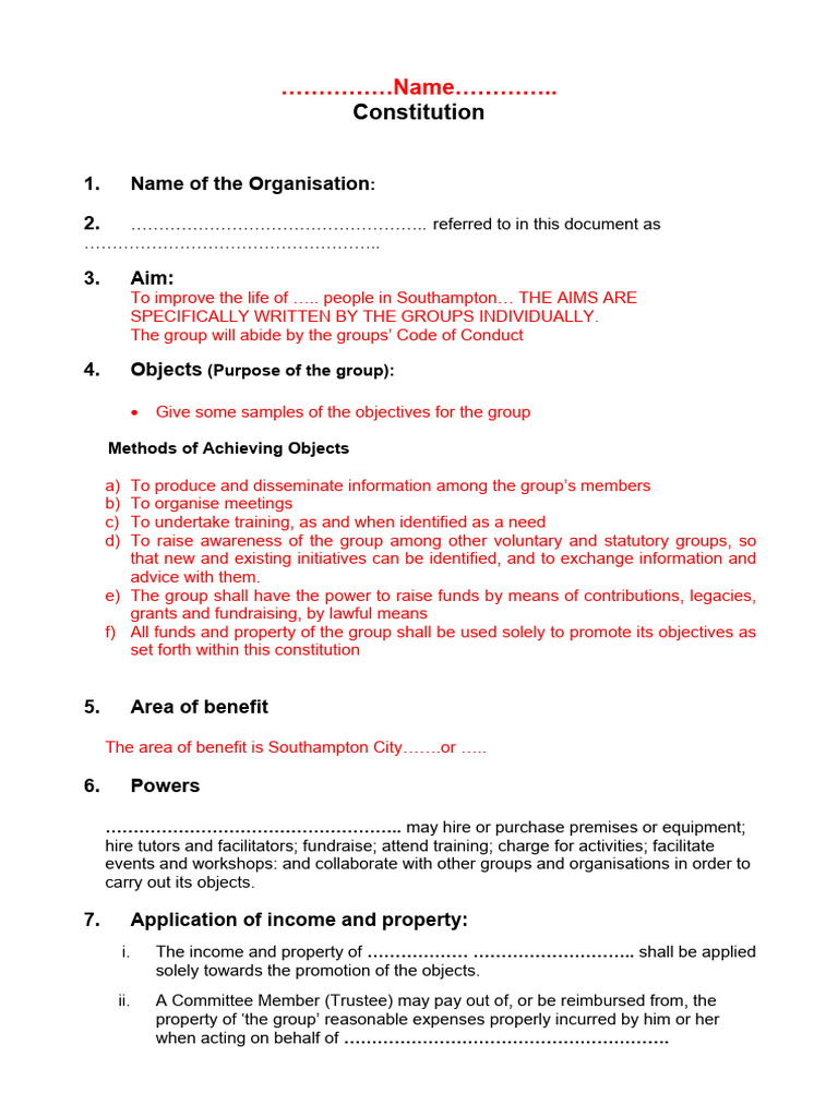 Constitution Template - tcm63 366030 | Download Free PDF | Quorum ...