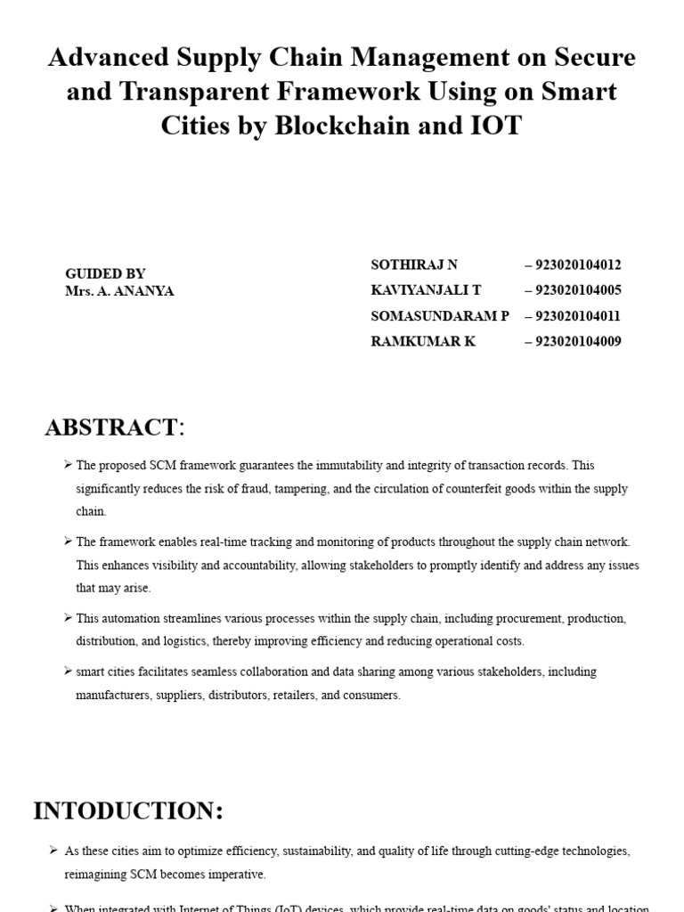 Presentation1 | PDF | Internet Of Things | Supply Chain Management