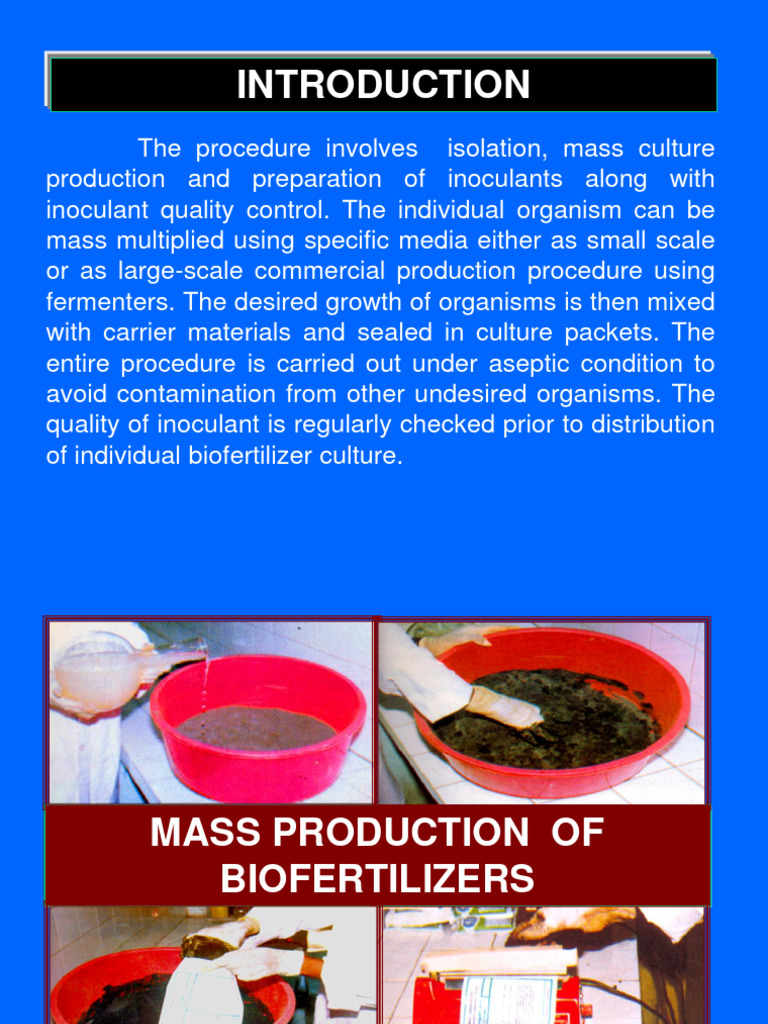 Mass Production of Biofertilizers | PDF