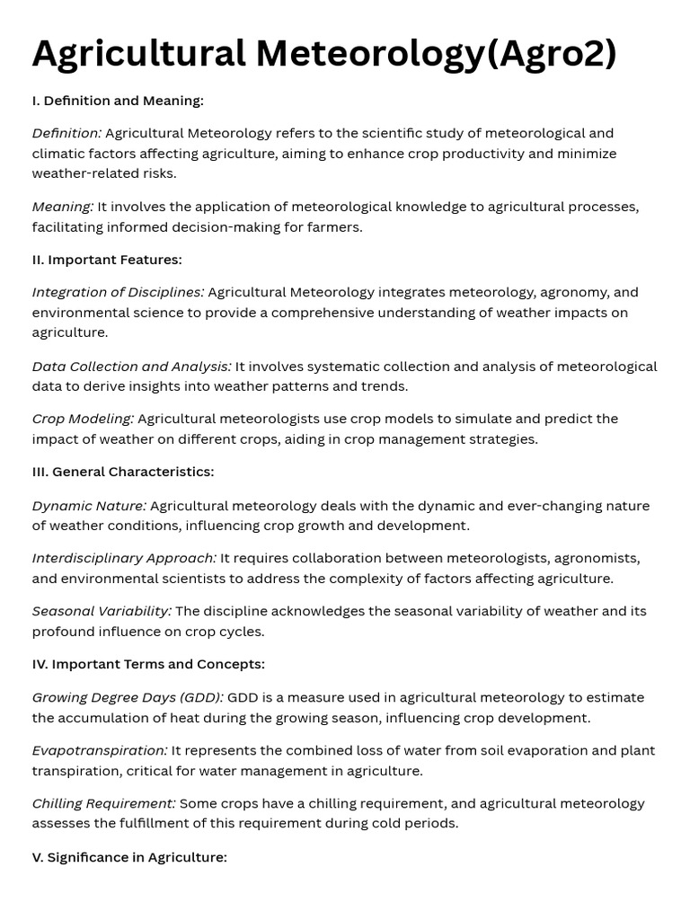 Understanding Agricultural Meteorology | PDF | Atmosphere Of Earth | Cloud