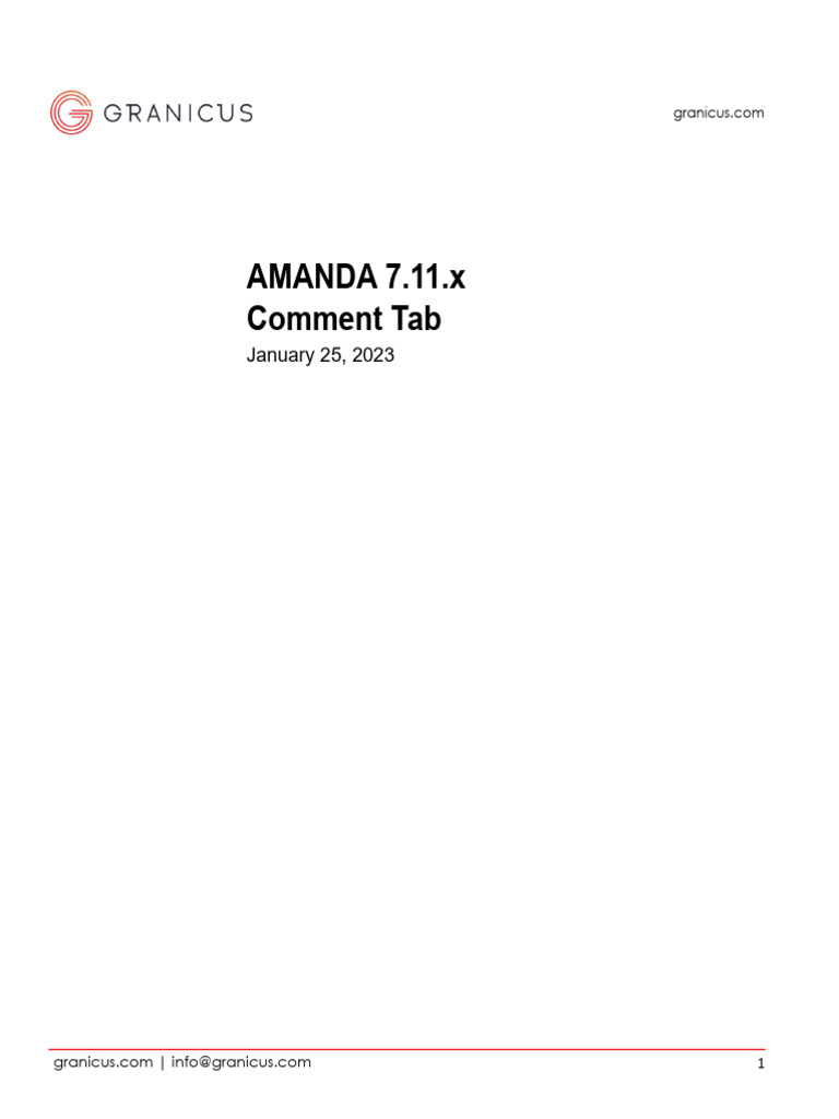 AMANDA 7.11.x Comment Tab | PDF | Trademark | Proprietary Software