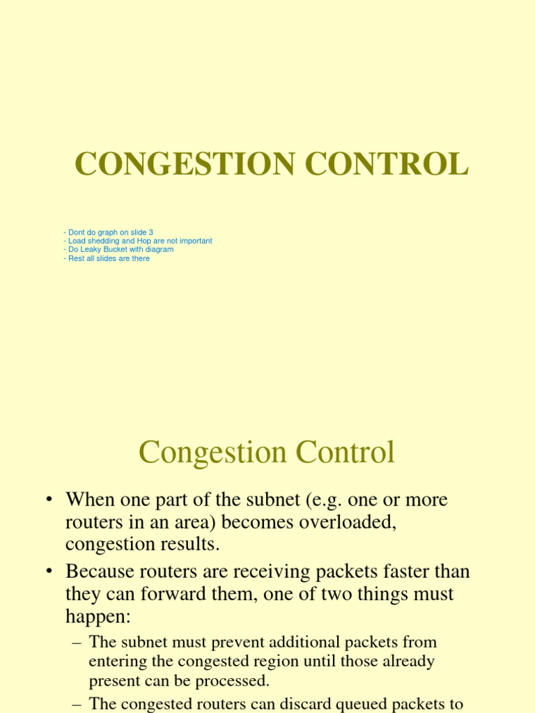 Unit 5C - TL - Congestion Control - All types | PDF | Network ...
