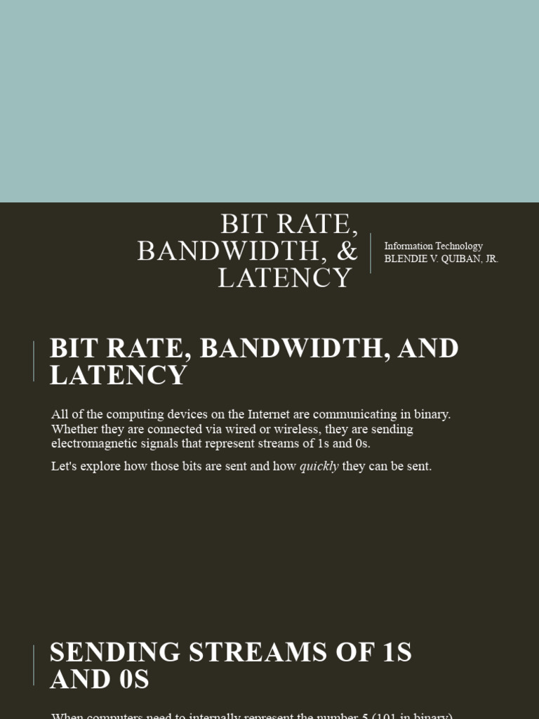 Bit Rate, Bandwidth, & Latency | PDF | Bandwidth (Computing) | Latency (Engineering)