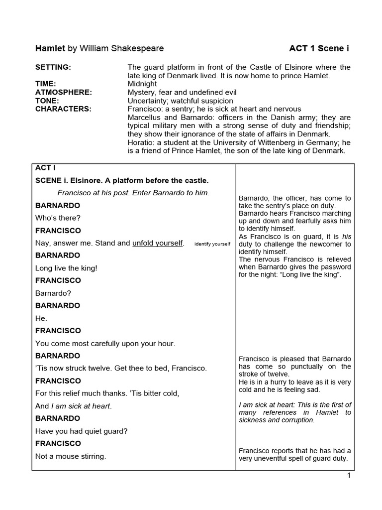Hamlet Act 1 Scene I | PDF | Ghosts | Hamlet