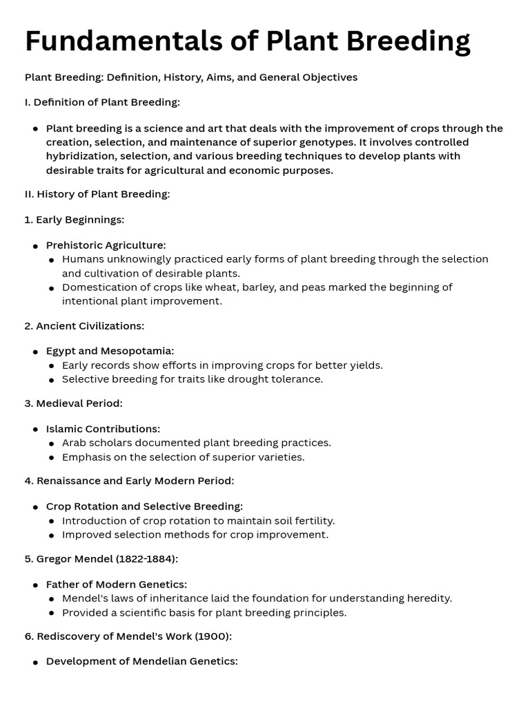 Fundamentals+commercial of Plant Breeding | PDF | Plant Breeding | Heritability