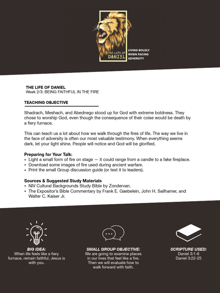 Daniel Sermon Script 02 | PDF | Shadrach, Meshach, And Abednego