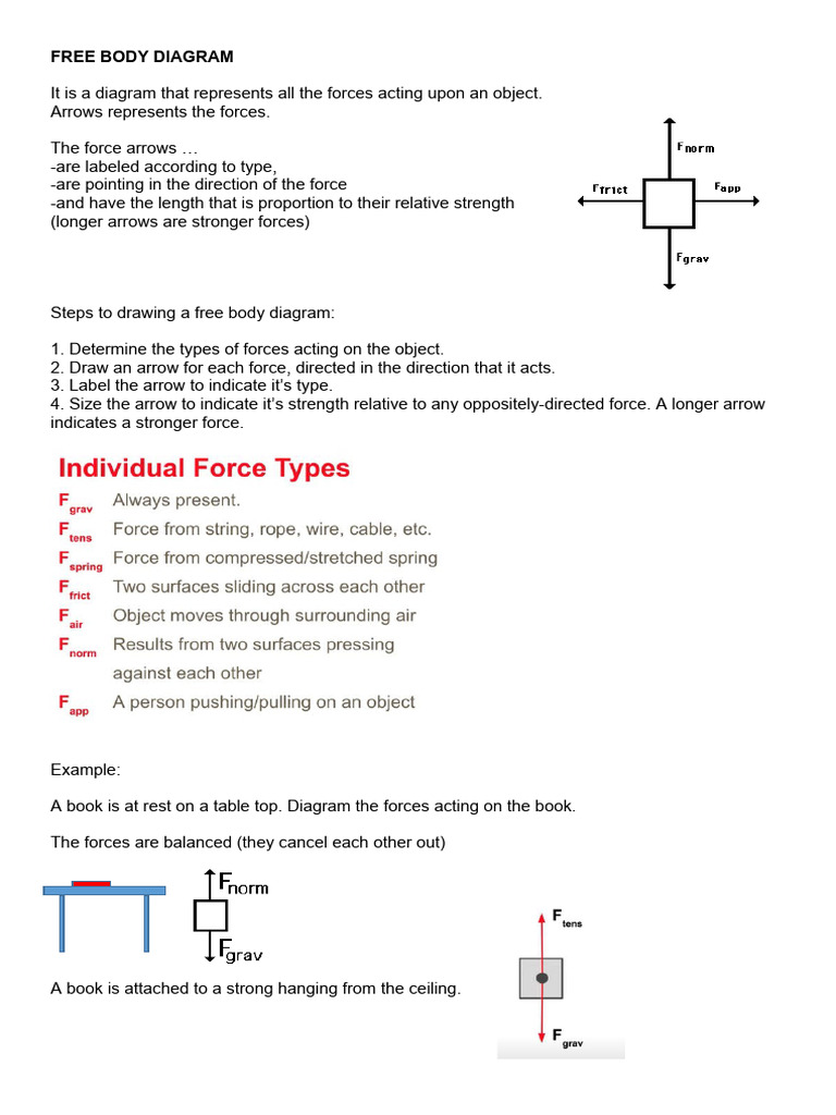 Free Body Diagram | PDF | Force | Mechanics