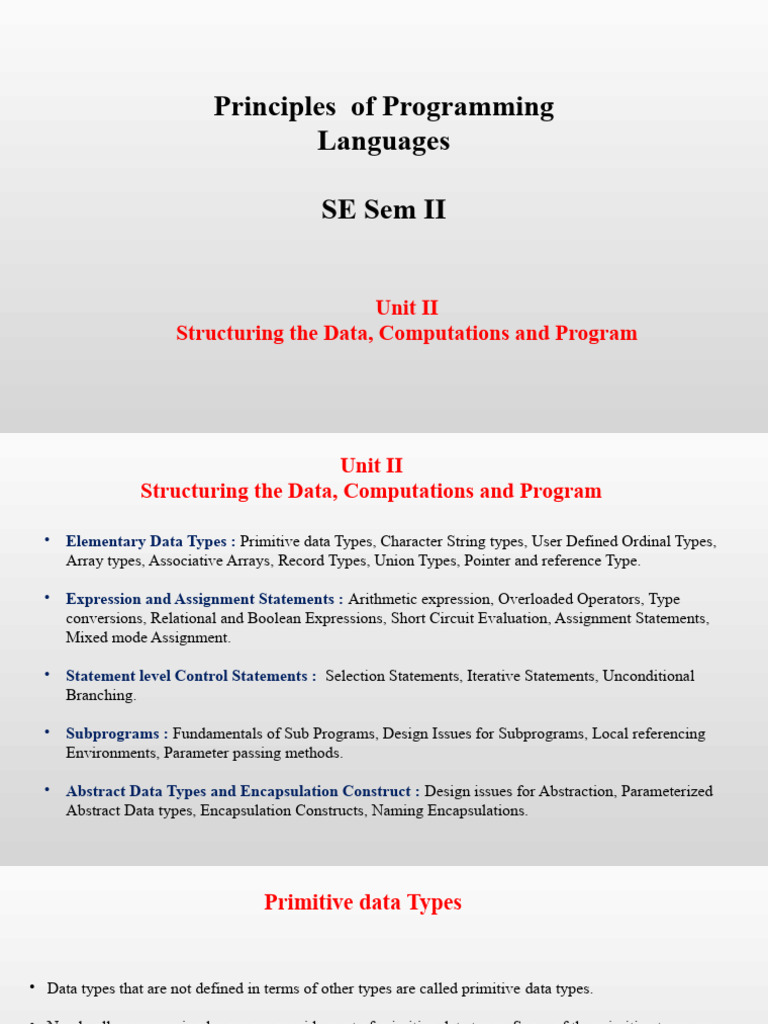 PPL Unit02 | PDF | Pointer (Computer Programming) | Data Type PPL Unit02 | PDF | Pointer (Computer Programming) | Data Type