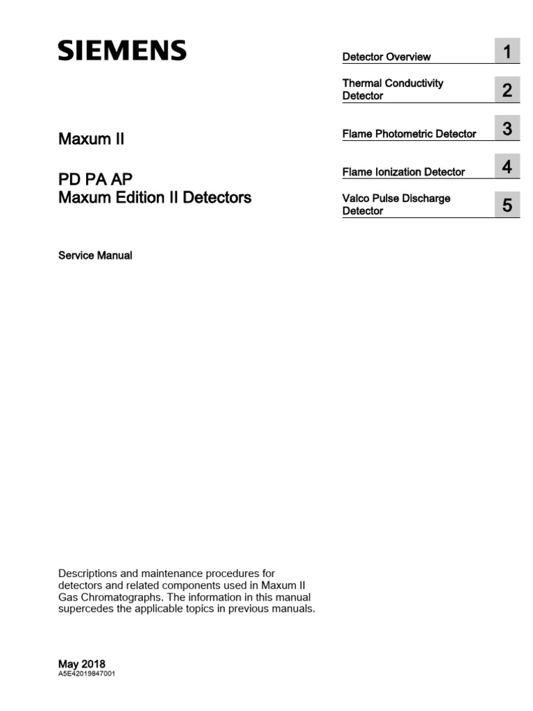 A5E42019847001 Maxum Edition II Detectors | PDF | Sensor | Electrical ...