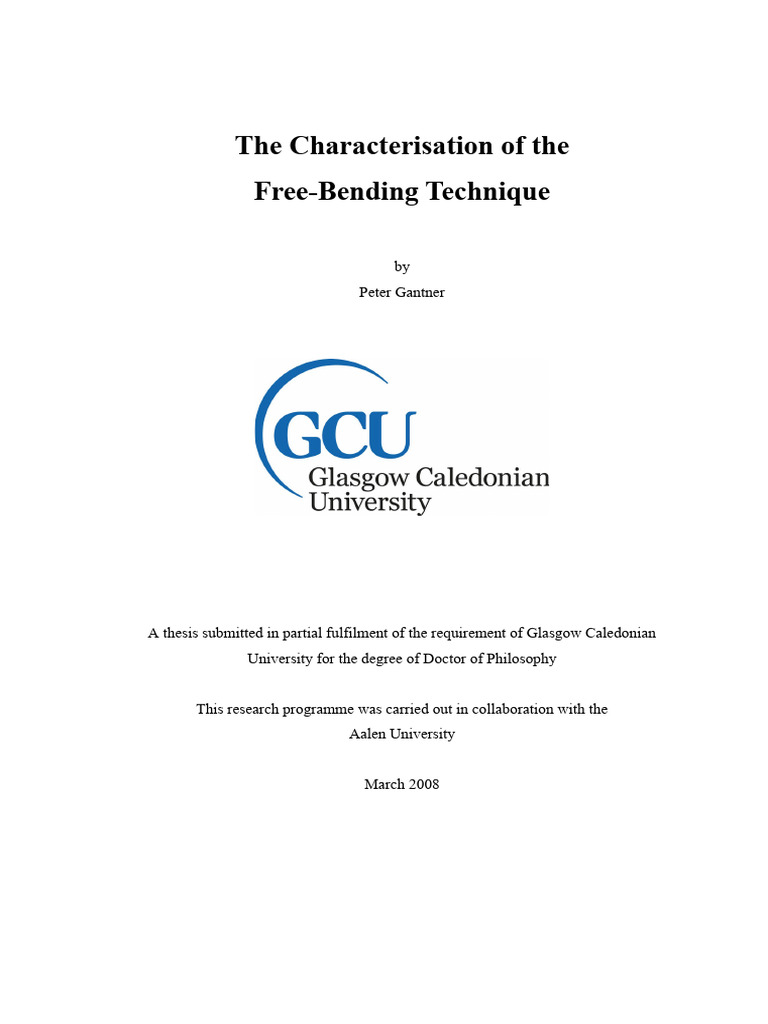 Peter Gantner PhD Thesis Example | PDF | Bending | Geometry