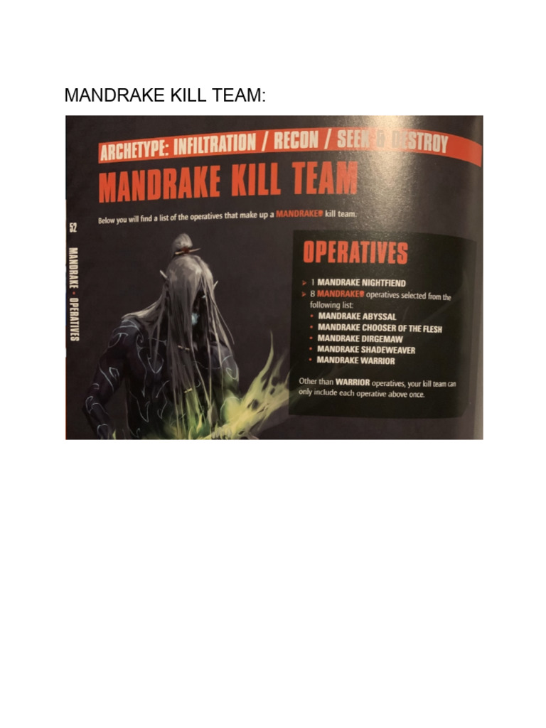Mandrake Kill Team Guide | PDF