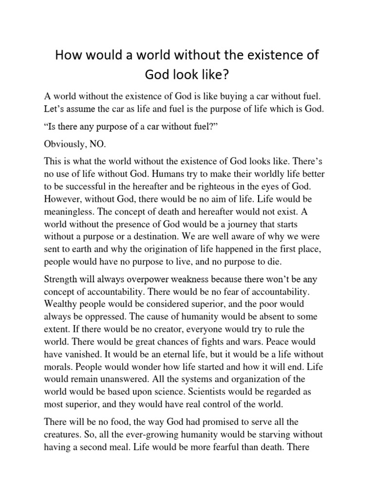 Life Without God: A Meaningless Existence | PDF | God | Afterlife