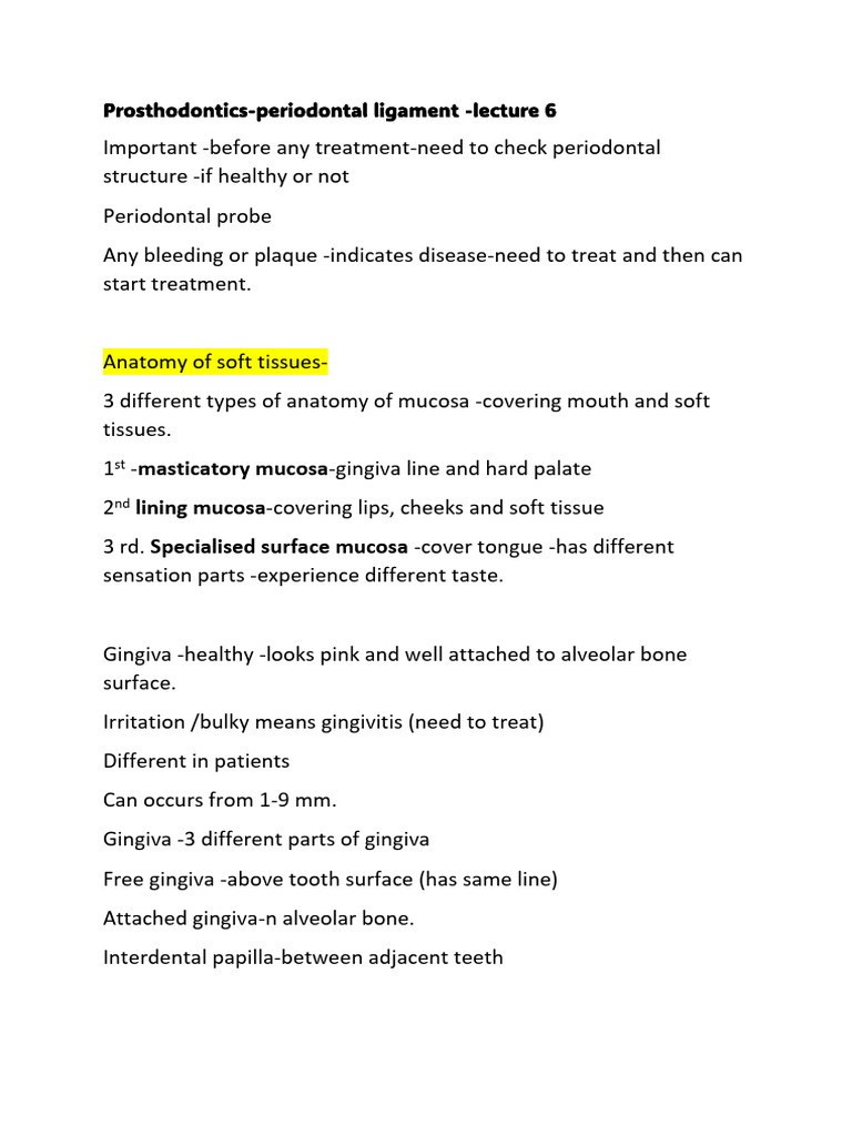 Prosthodontic - Periodontal Ligament | PDF | Human Tooth | Periodontology