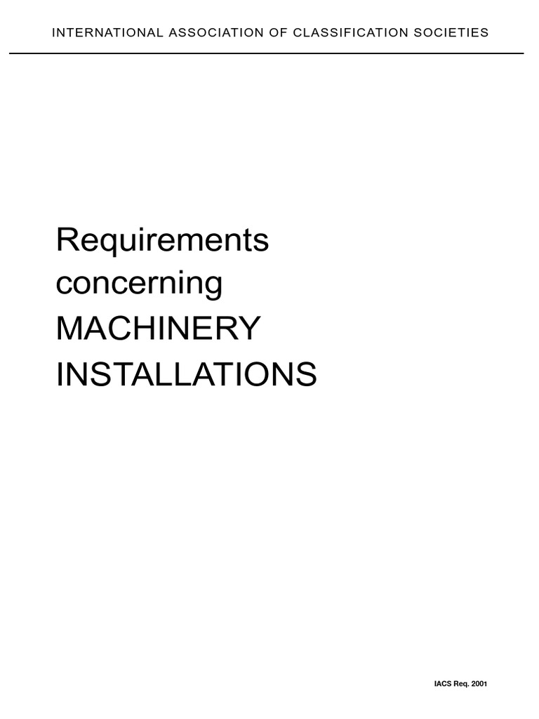 Requirements Concerning. Machinery Installation | PDF | Piston | Engines