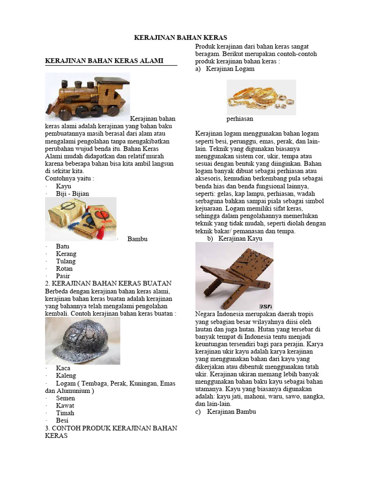 Kerajinan Bahan Keras Alami | PDF