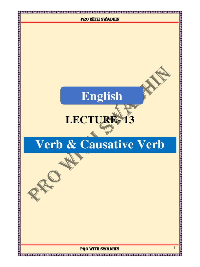 Verb Causative Verb | PDF | Verb | Morphology