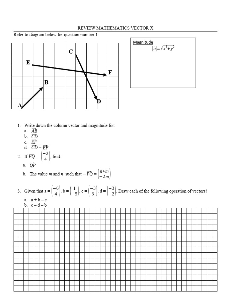 REVIEW MATHEMATICS VECTOR X | PDF