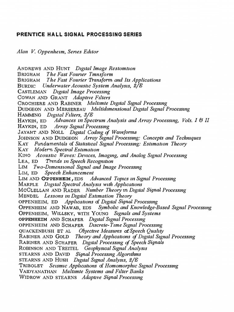 Steven M Kay Fundamentals Of Statistical Signal Processing Volume I