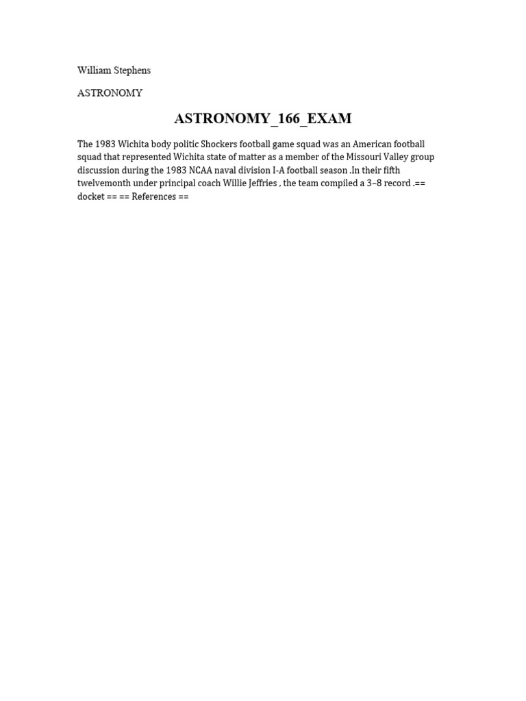 Astronomy 166 Exam | PDF