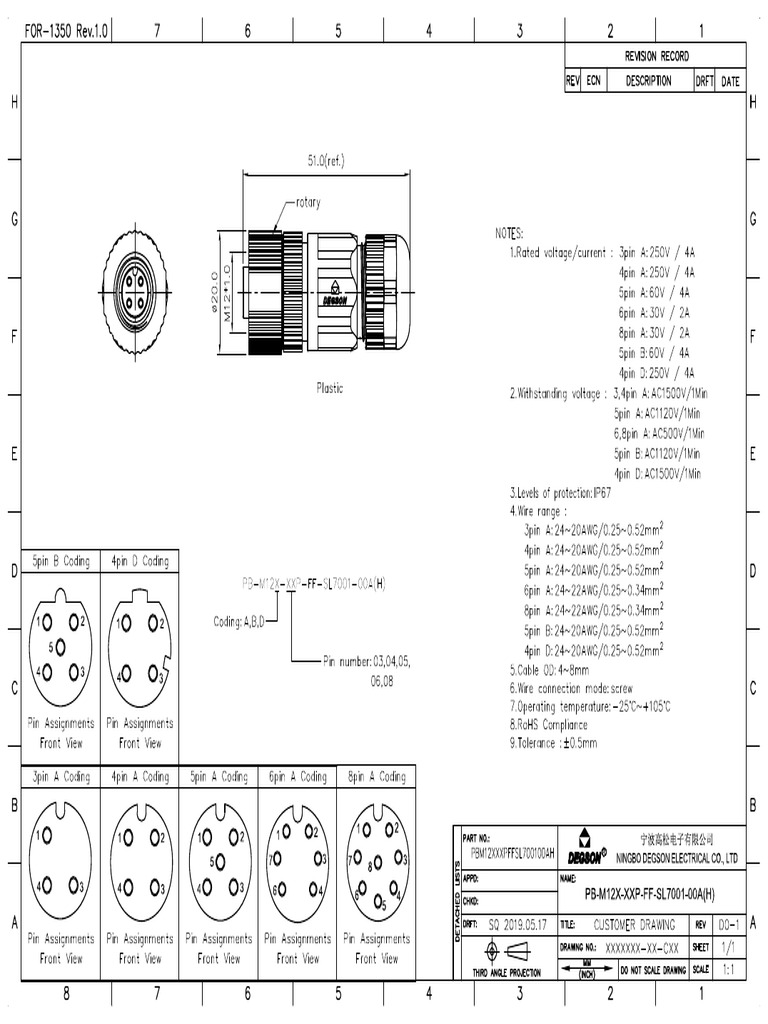 Degson M12 Connector | PDF