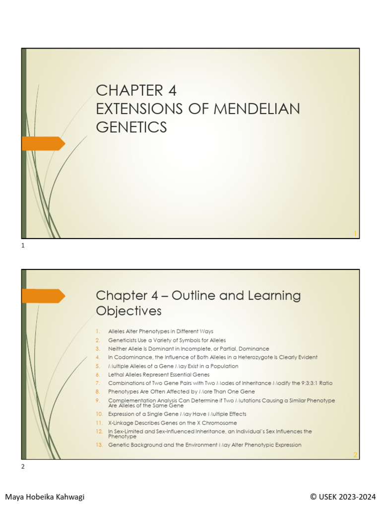 Extensions of Mendelian Genetics Explained | PDF | Dominance (Genetics ...