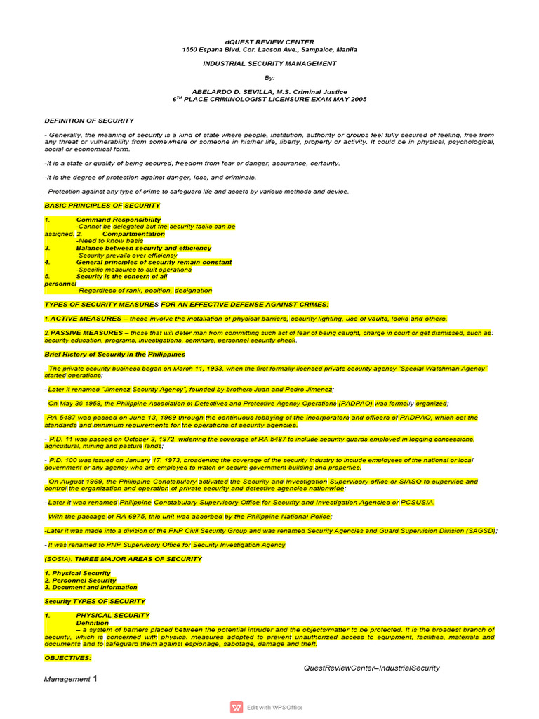 Lea Industrial Security Management | Download Free PDF | Security Guard | Closed Circuit Television