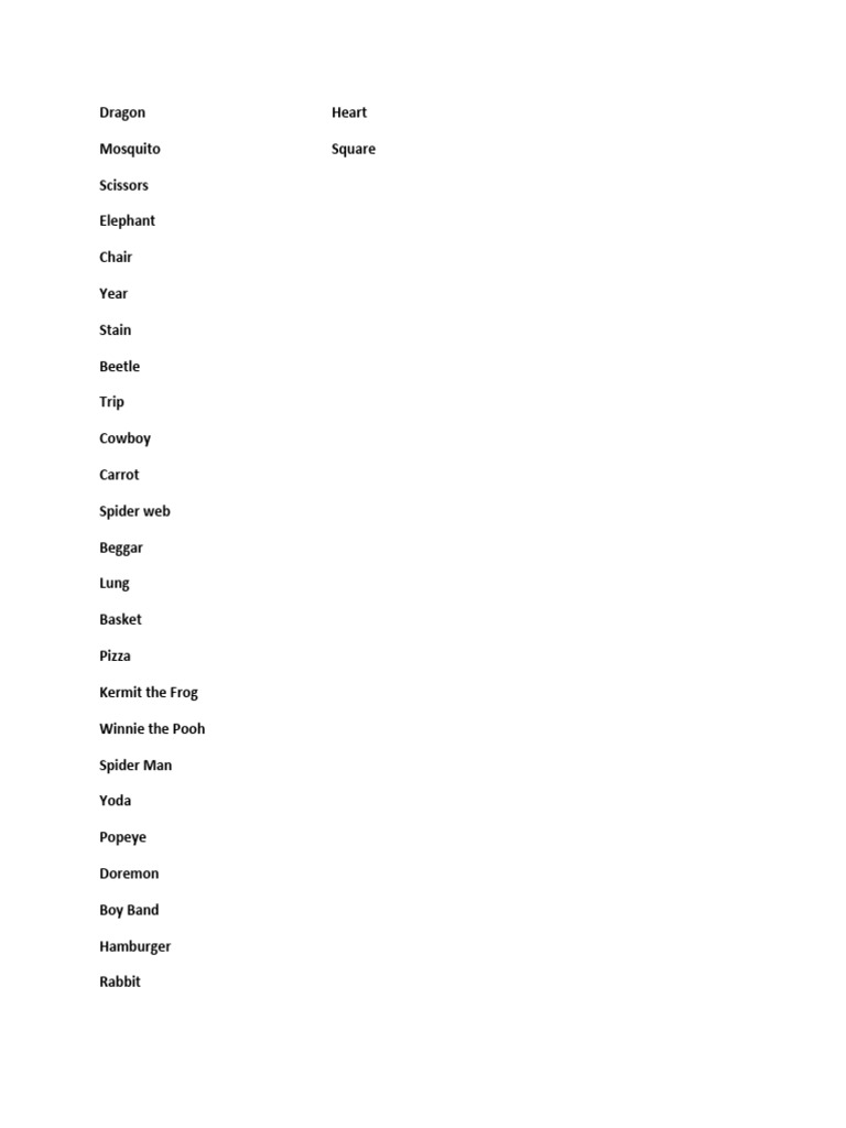 Random Word List Compilation | PDF | Young Adult | General Fiction