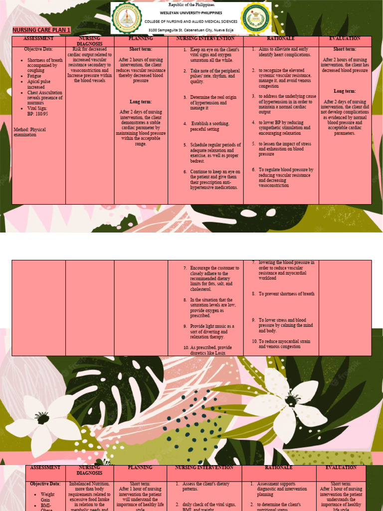 Ncp Beea Pdf Blood Pressure Hypertension