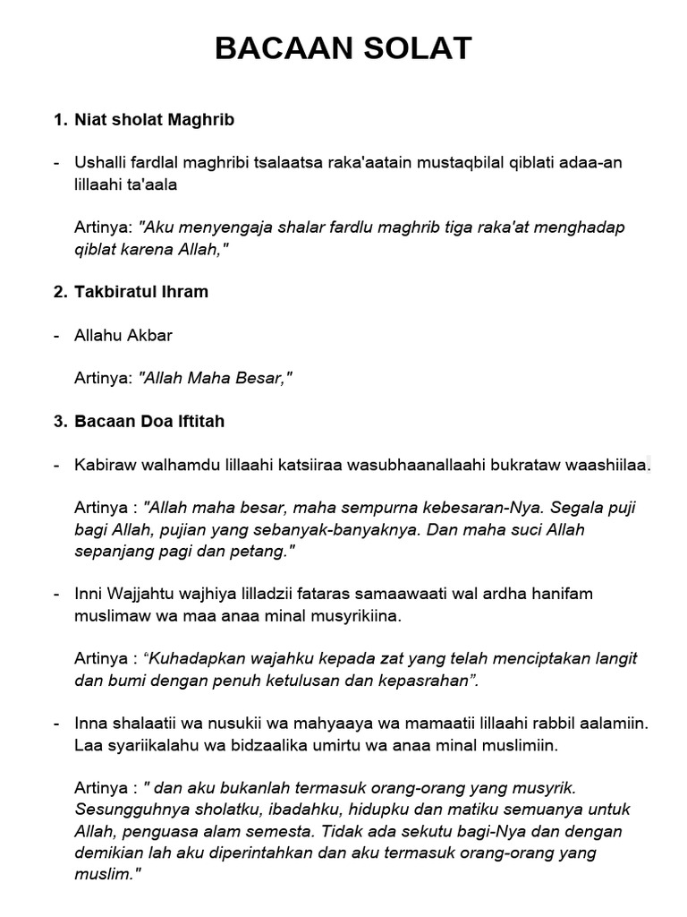 Bacaan Solat Latin | PDF