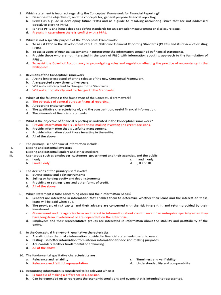 QUIZ-1-Conceptual-Framework | PDF | Historical Cost | Equity (Finance)