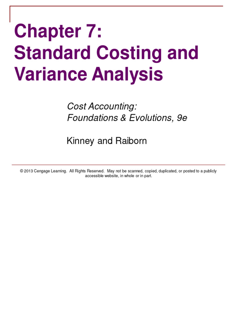Cost Accounting: Standard Costing | PDF | Cost Accounting | Economies