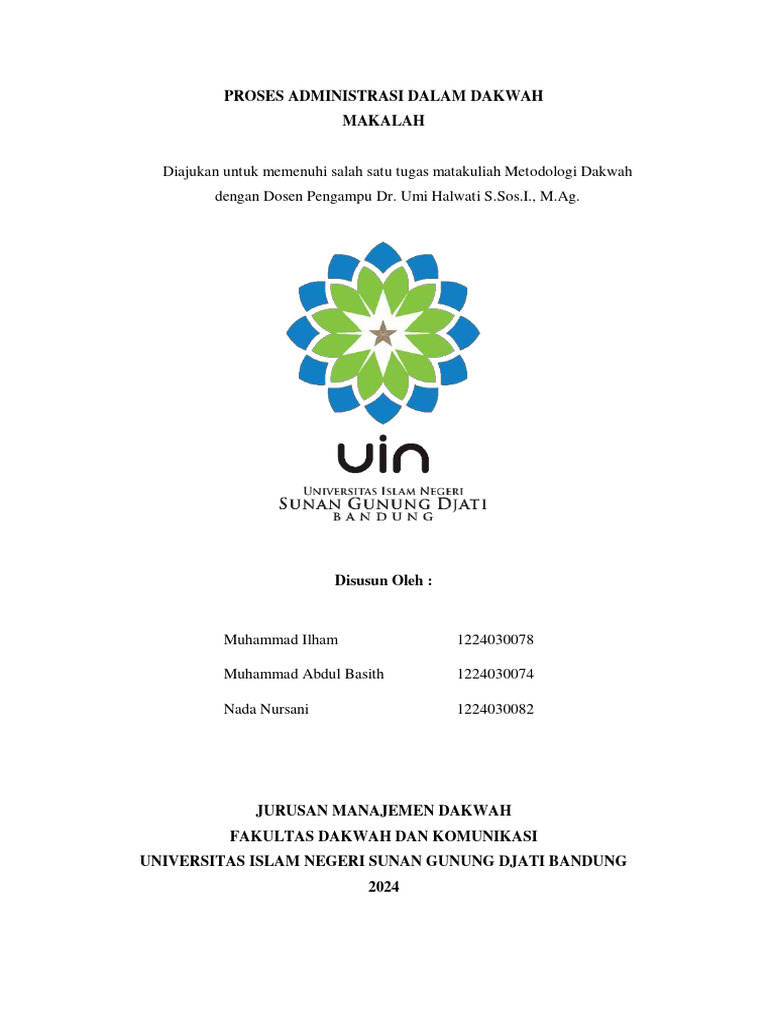 Kel 5 - Proses Administrasi Dalam Dakwah | PDF | Karier & Perkembangan