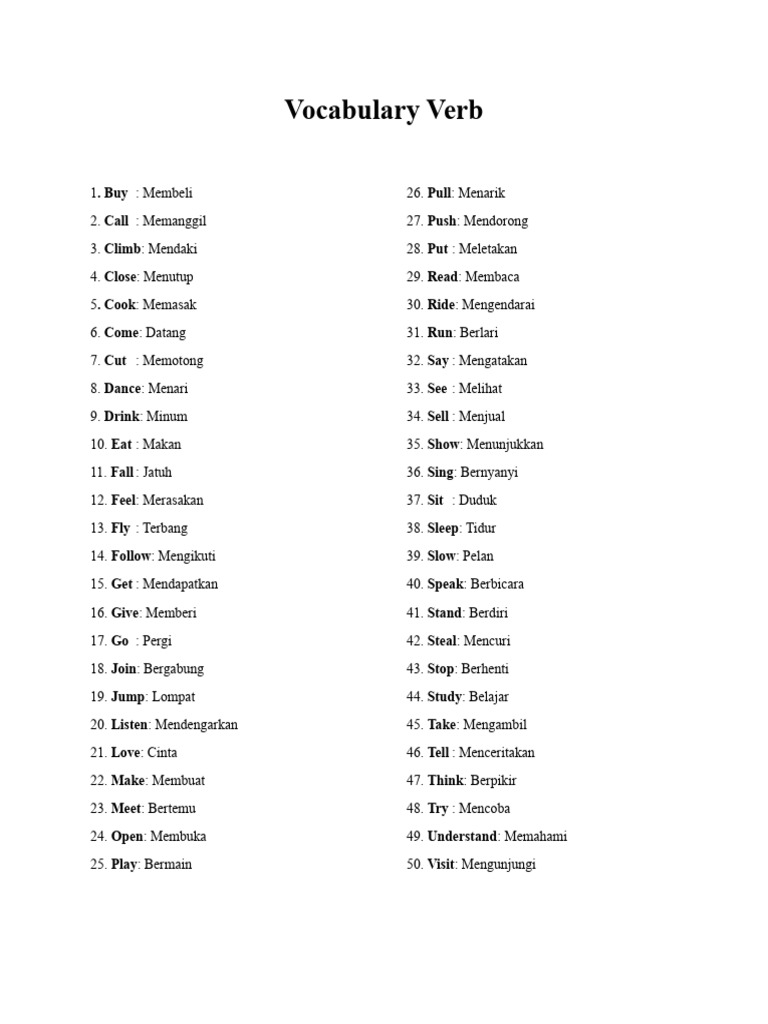 Vocabulary Development 1 Verb | PDF