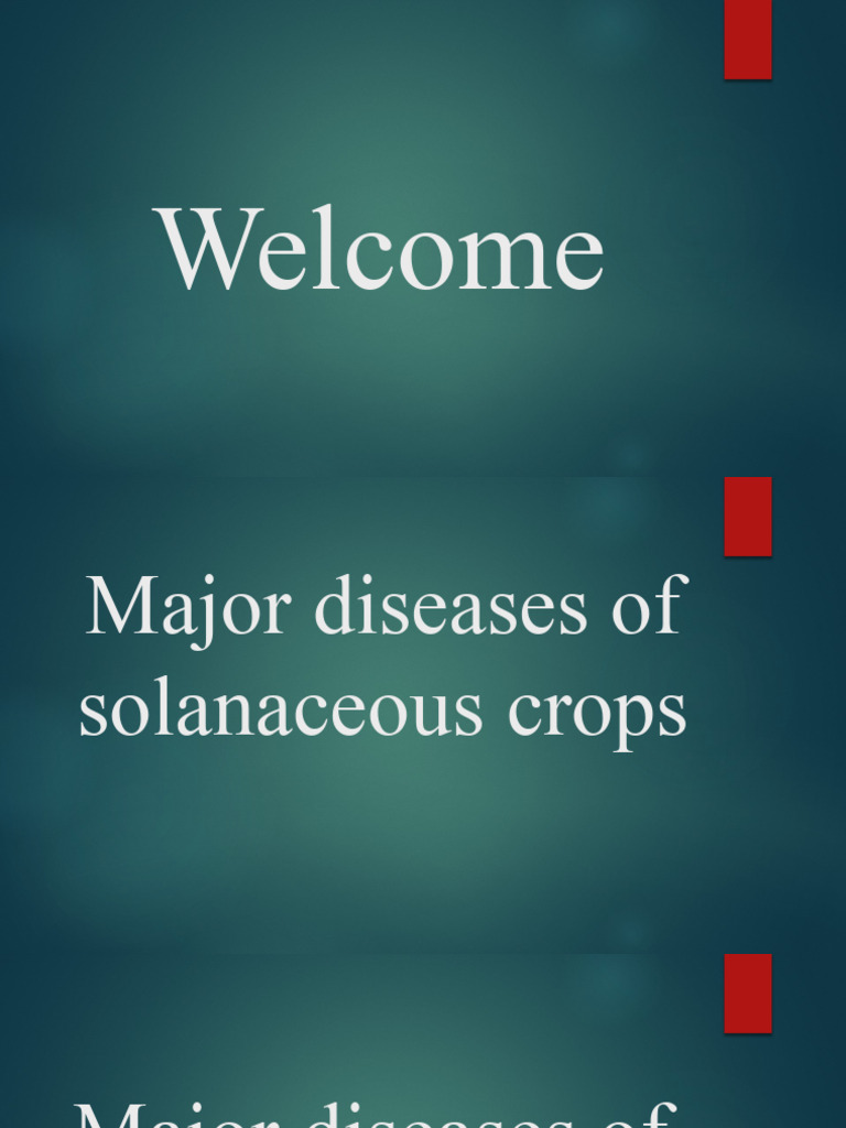 Major Diseases of Solanaceous Crops | PDF | Botany | Plants