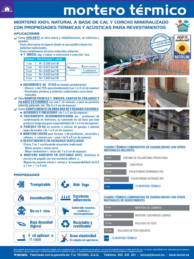 Mortero Termico | PDF | Aislamiento térmico | Materiales