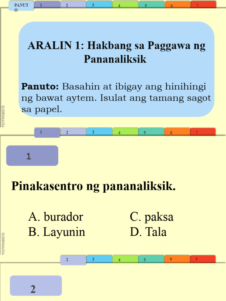 Aralin 1 Quiz | PDF
