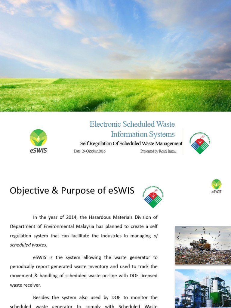 eSWIS: Scheduled Waste Management System | PDF | Waste | Waste Management